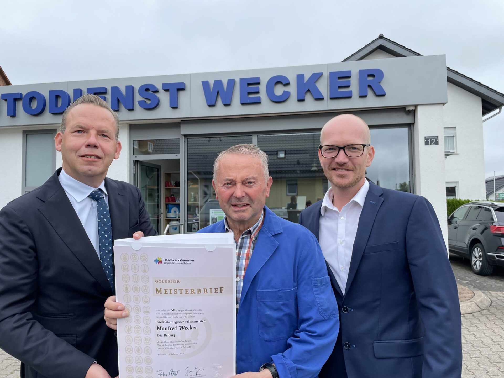 Goldener Meisterbrief an Manfred Wecker - Kreishandwerkerschaft ...